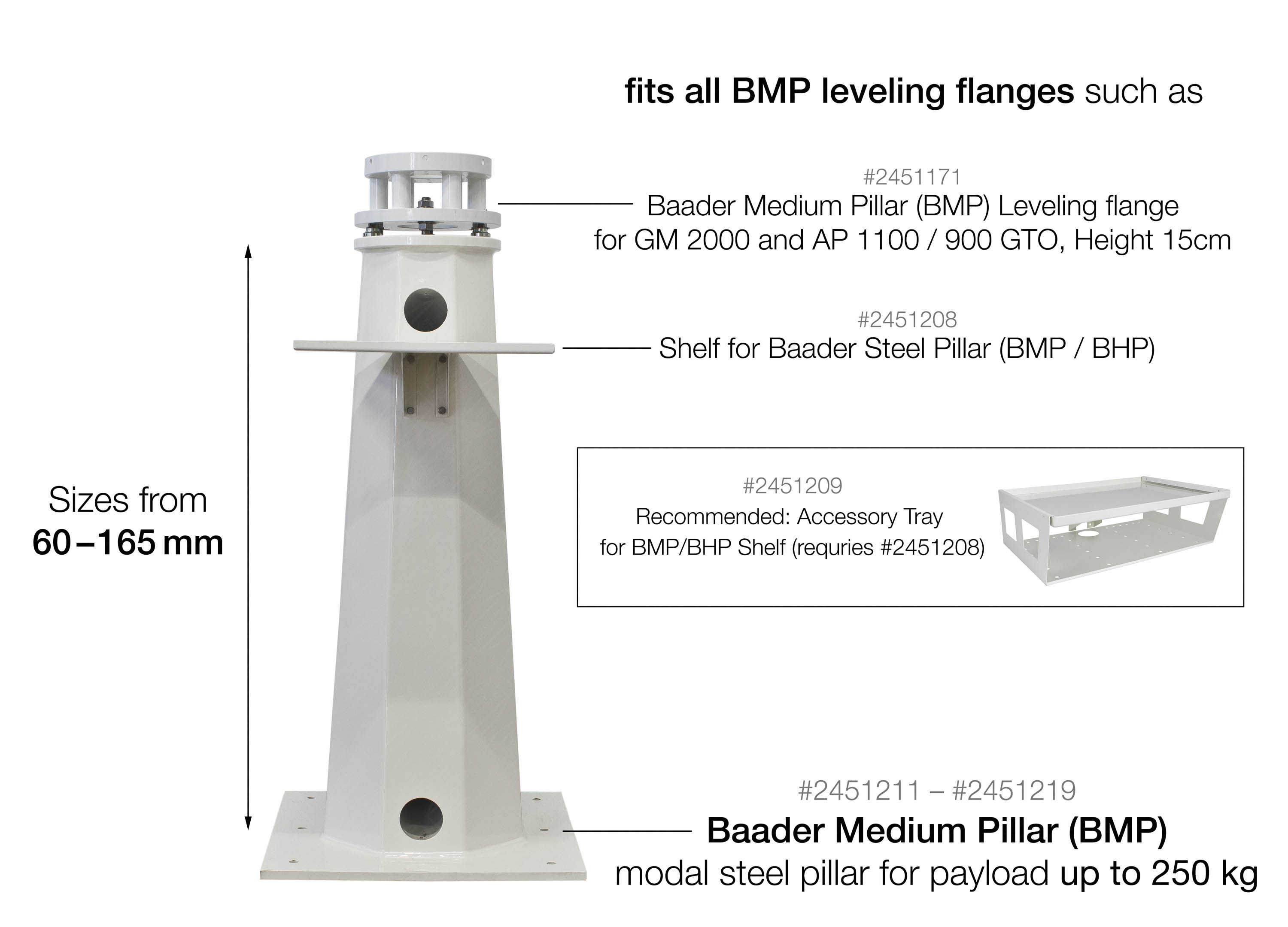 10Micron.eu | Baader Planetarium |Baader Heavy Steel pillar for GM1000 ...